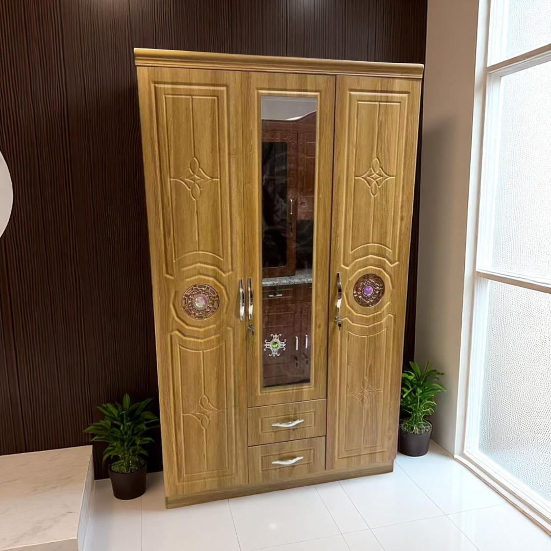 3 Door Brown Wardrobe