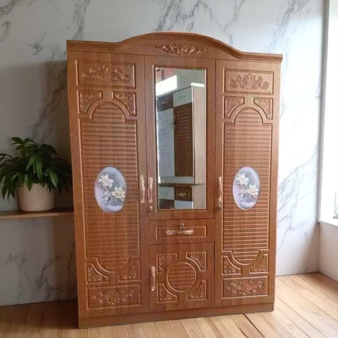 Brown 3 Door Wardrobe